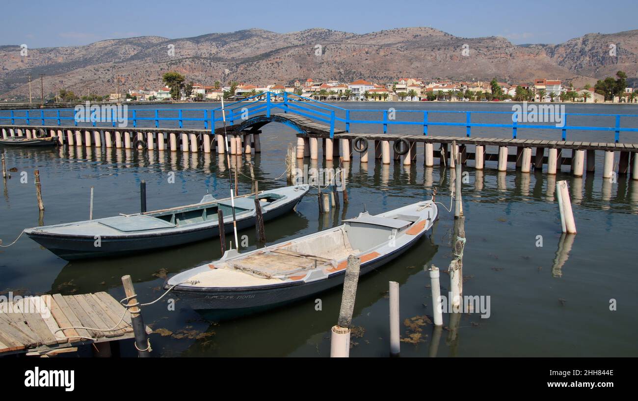 View of Aitoliko town and it's lagoon, Aitoloakarnania, Greece Stock ...