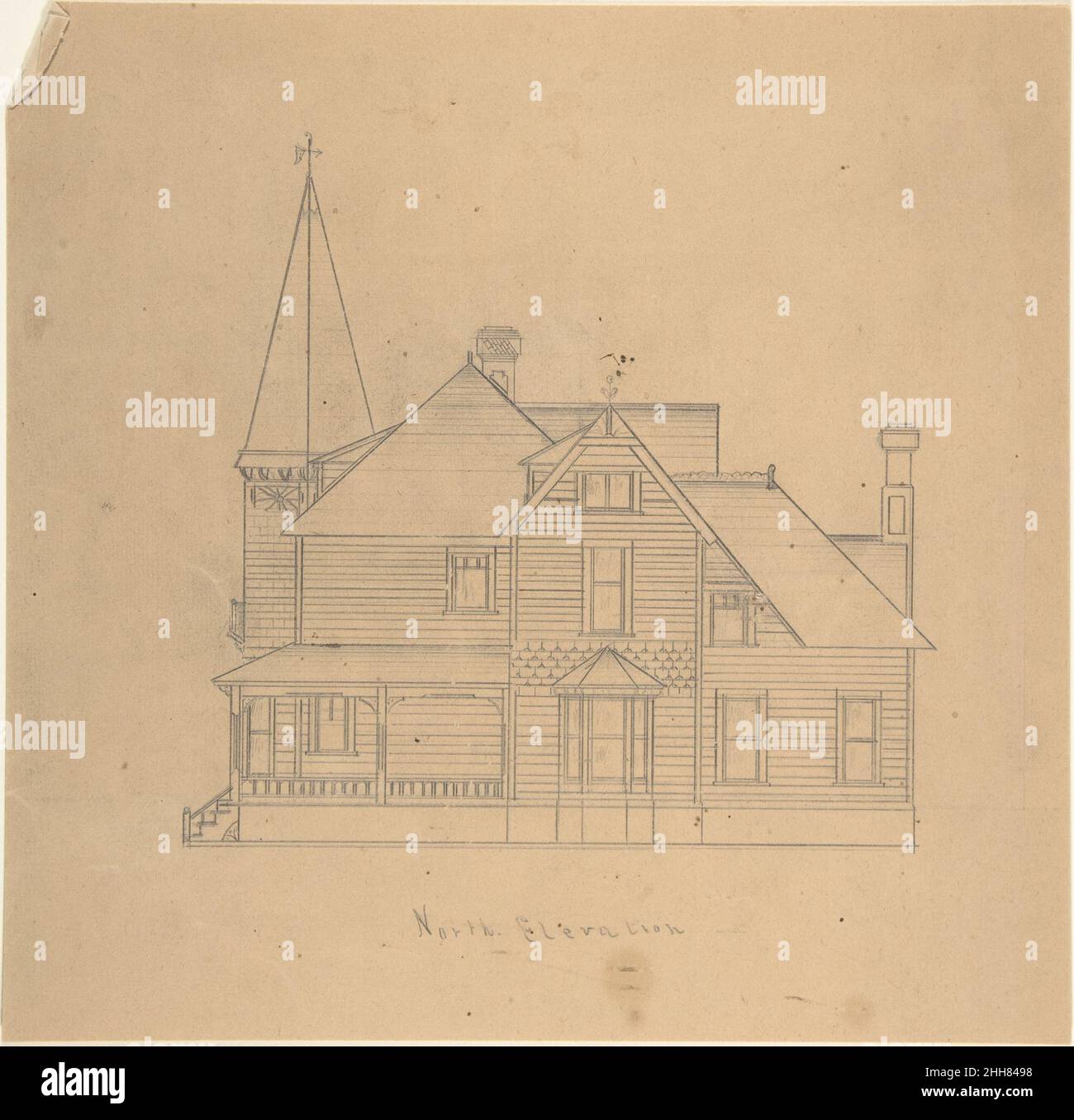 Design for a House, North Elevation ca. 1883 W. Strong British. Design ...