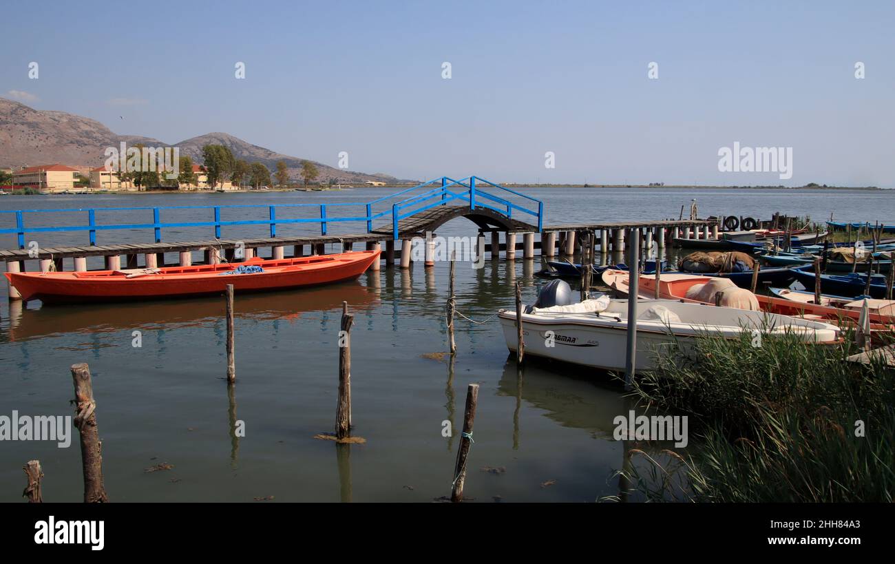 View of Aitoliko town and it's lagoon, Aitoloakarnania, Greece Stock ...