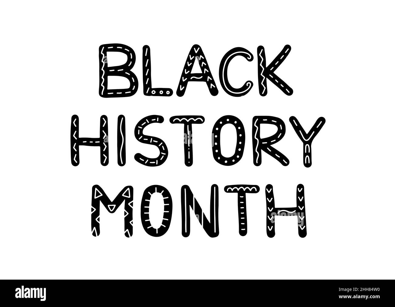 Black history month. Hand drawn text on white background Stock Vector ...