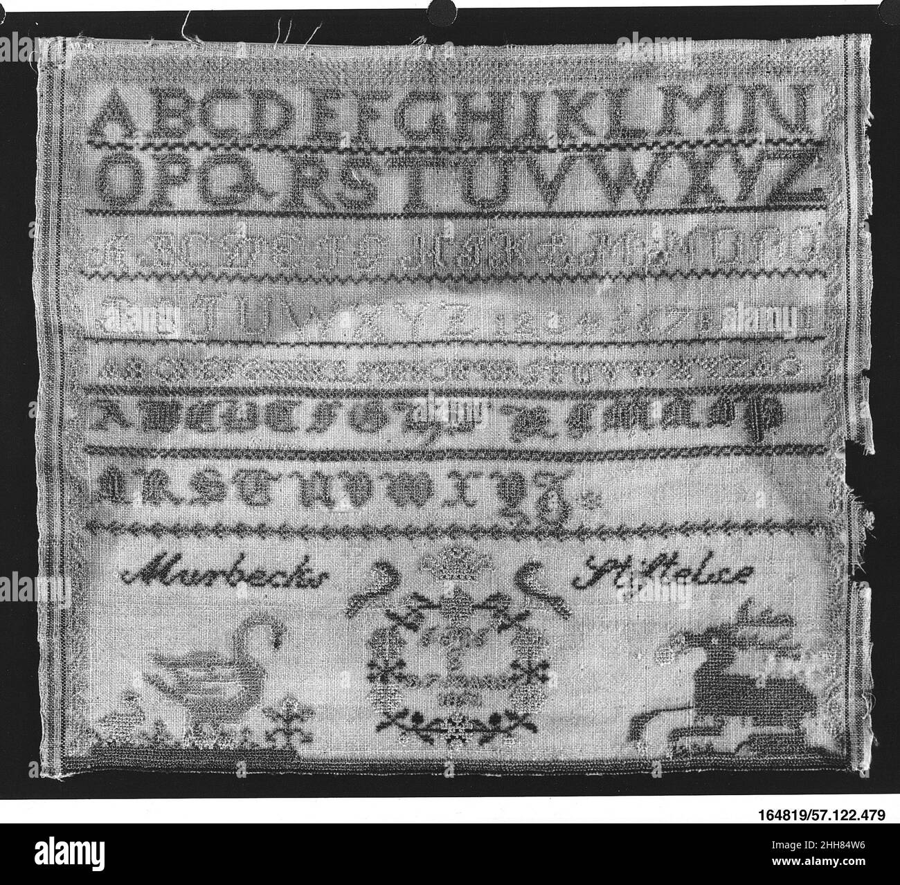 Sampler 1851 German. Sampler 228404 Stock Photo - Alamy