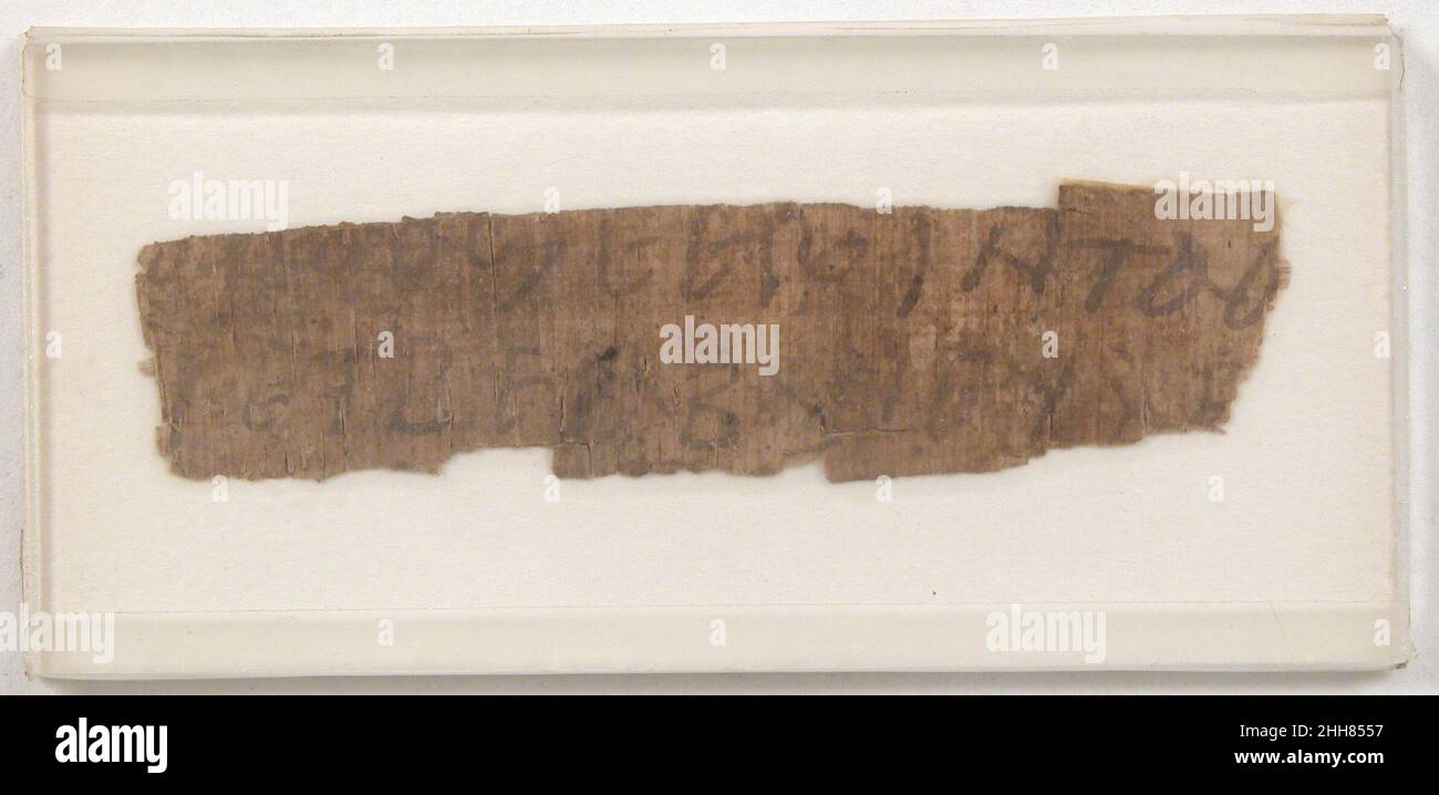 Papyrus Fragment of a Letter 580–640 Coptic. Papyrus Fragment of a ...