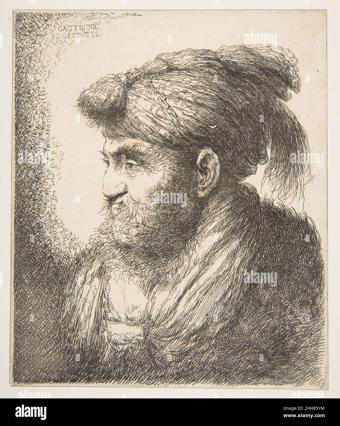 Man weraing a turban facing left, from the series of 'Large Oriental ...
