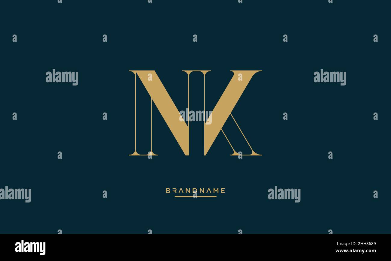 NK, KN Alphabet Letters Logo Emblem Monogram Stock Vector Image & Art ...
