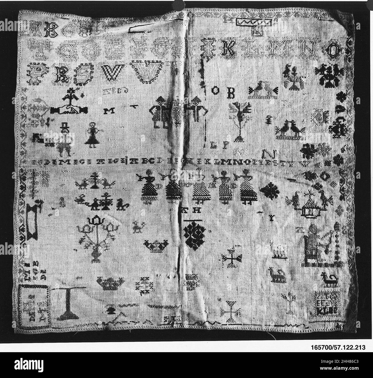 Sampler 18th century Dutch. Sampler 228140 Stock Photo - Alamy