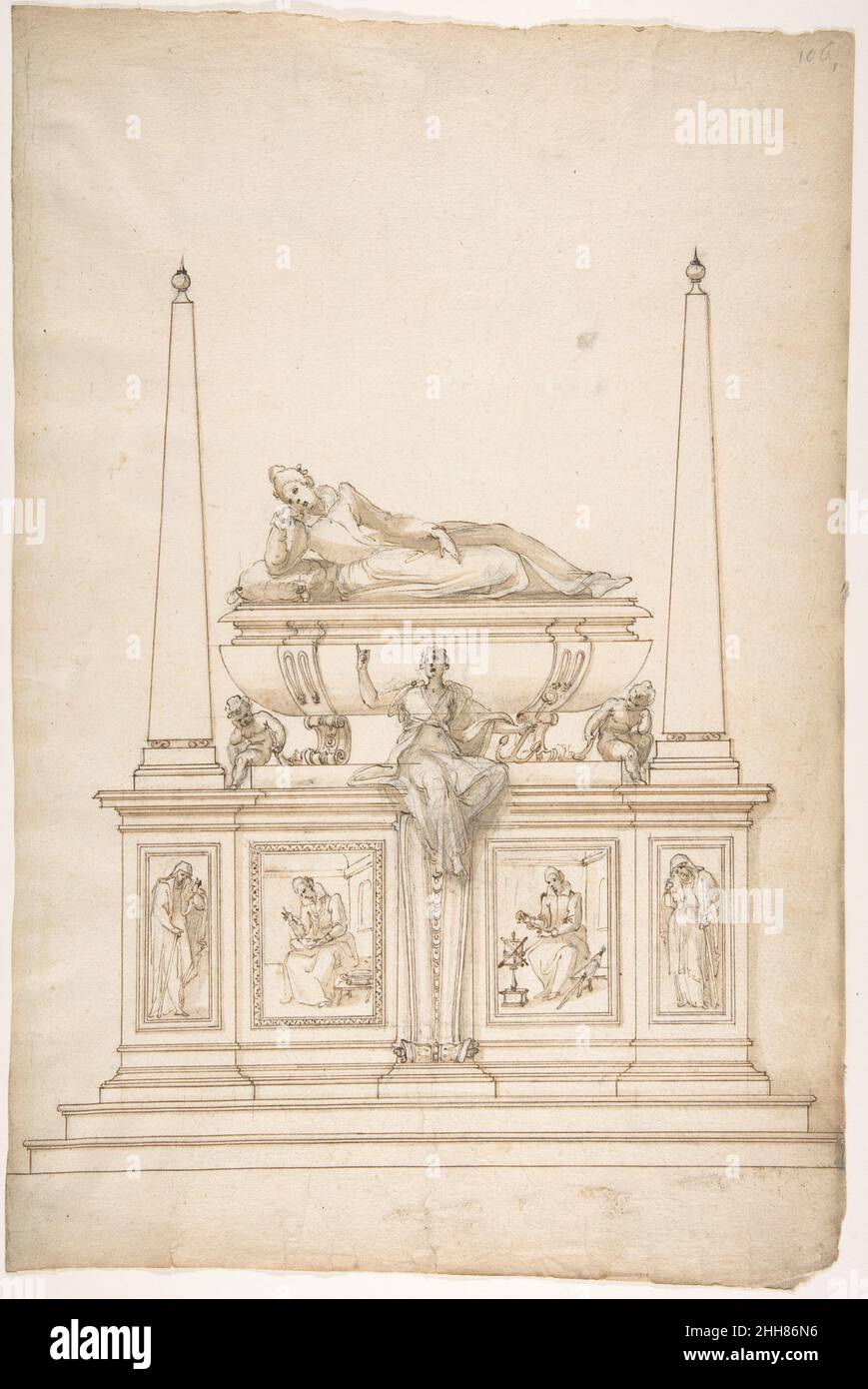 Design for a Lady's Tomb 16th century Anonymous, French, 16th century ...