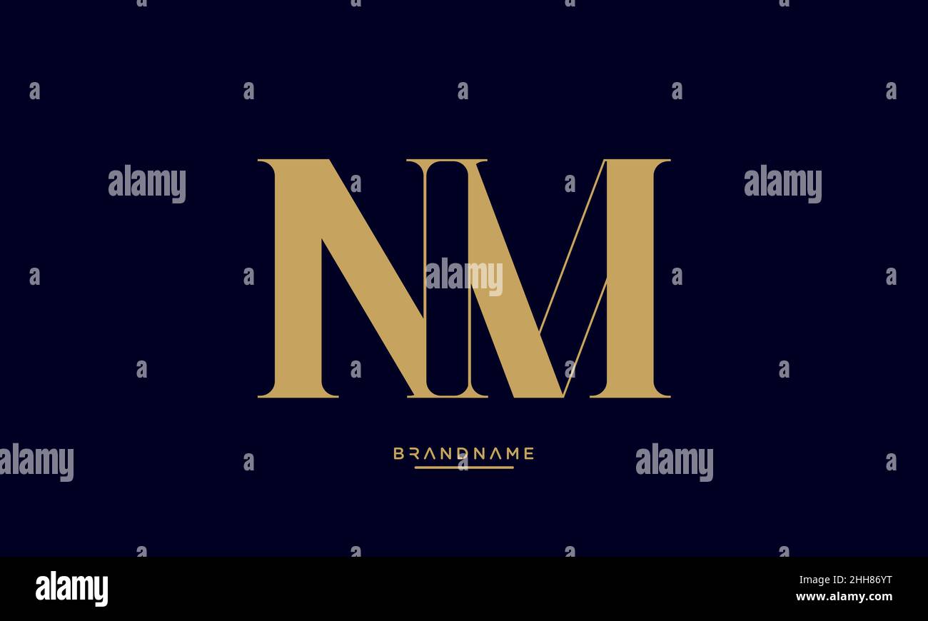 Alphabet Letters NM, MN Logo Emblem Monogram Stock Vector Image & Art - Alamy