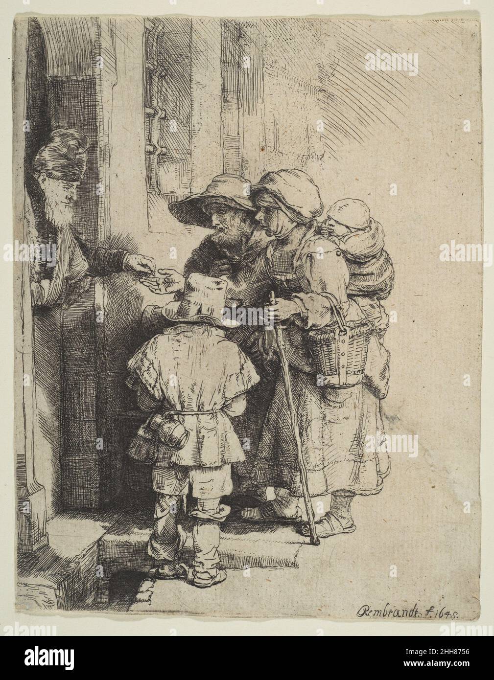 The Blind Hurdy-Gurdy Player and Family Receiving Alms 1648 After ...