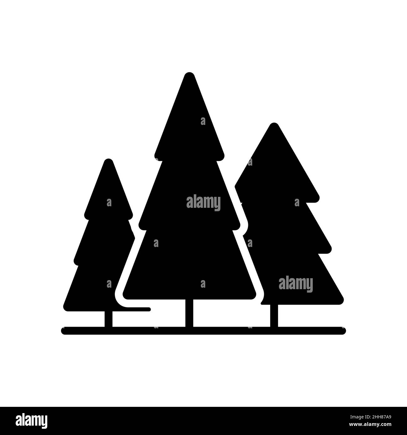 Conifer forest vector glyph icon. Nature sign. Graph symbol for travel ...