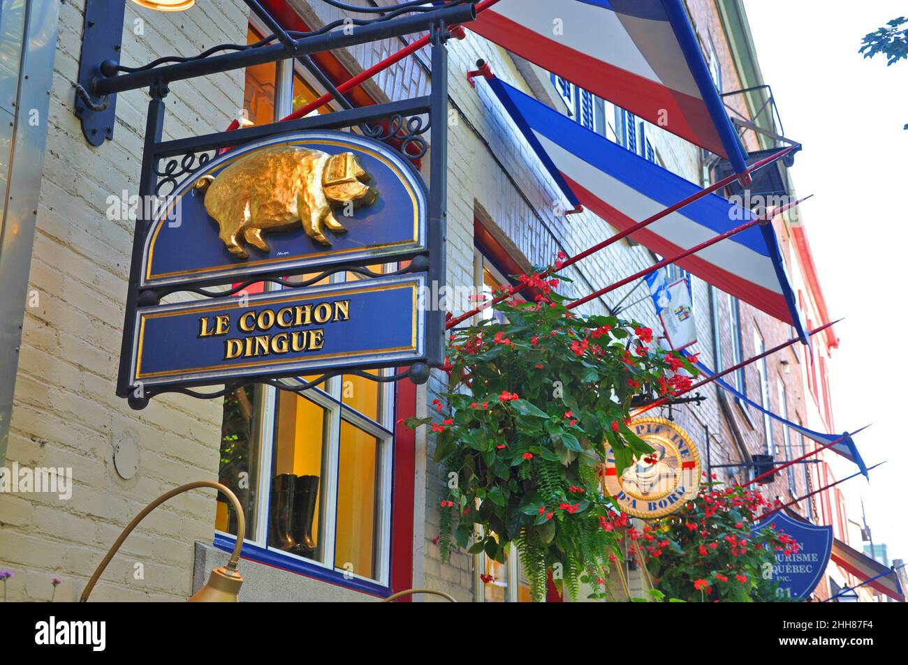 Cochon Dingue Champlain at a historic French style commercial building ...