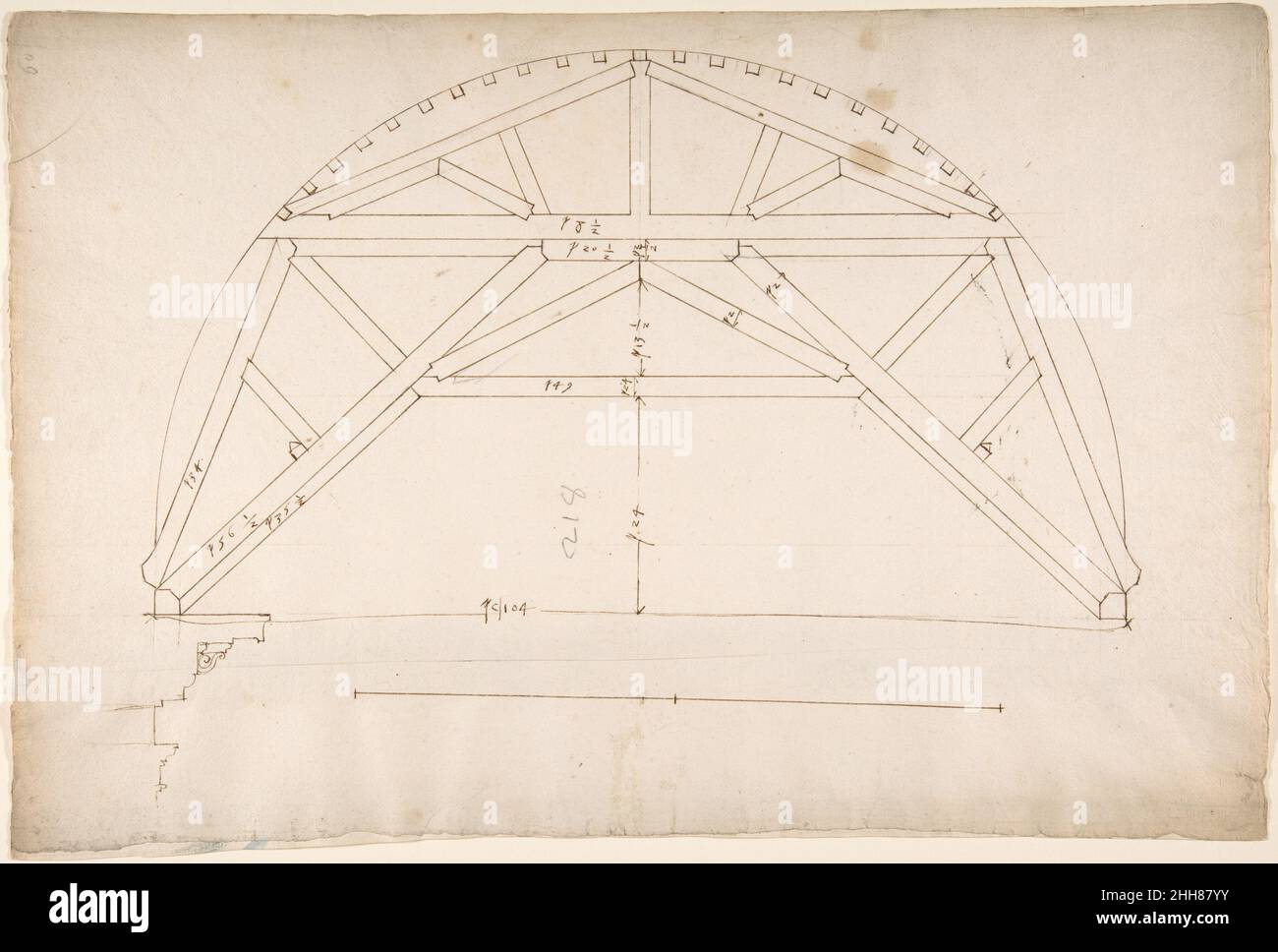 St. Peter's, centering truss, tunnel vault, section (recto) blank ...