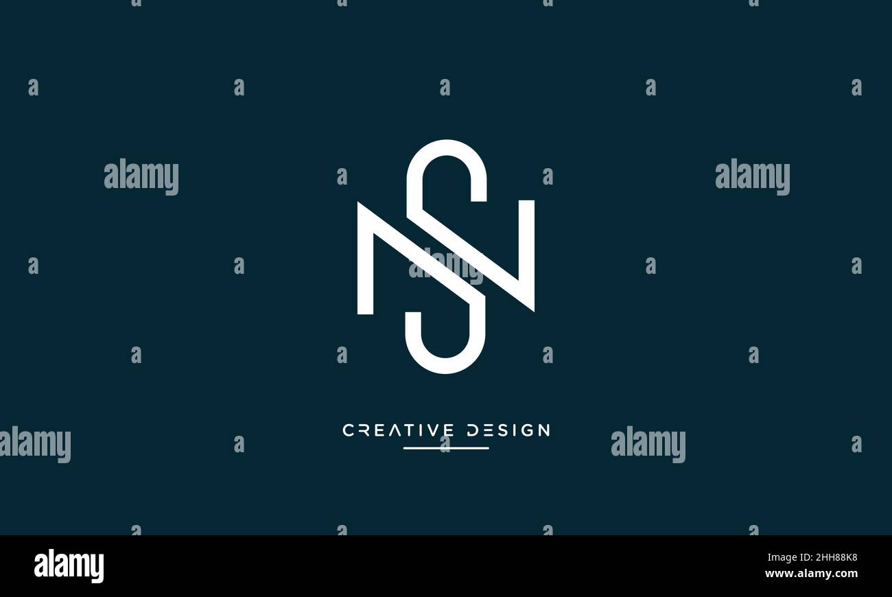 Abstract Letters NS, SN Logo Emblem Monogram Vector Template Stock ...