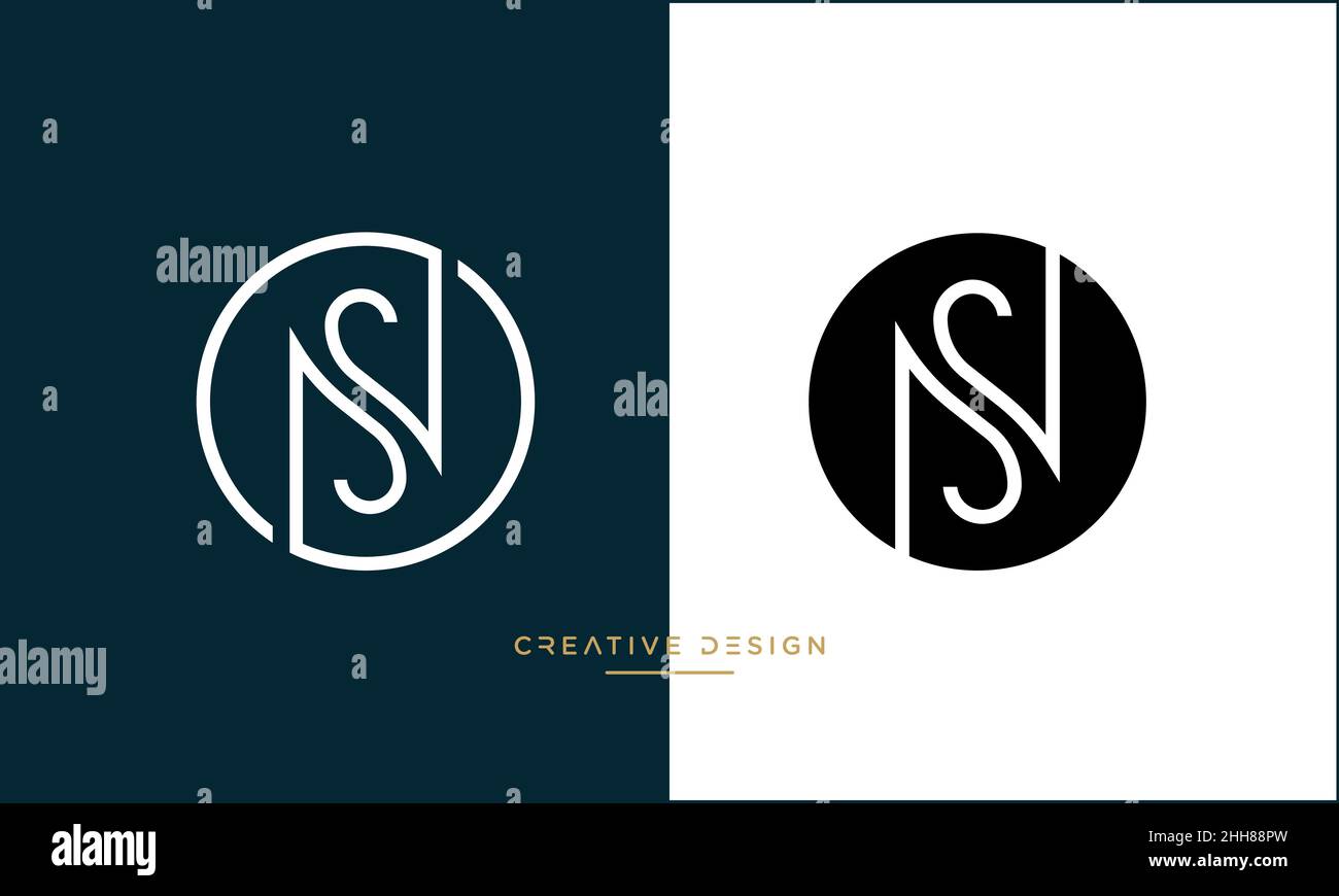 Abstract Letters NS, SN Logo Emblem Monogram Vector Template Stock Vector Image & Art - Alamy