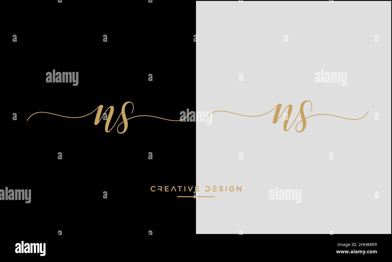 Abstract Letters NS, SN Logo Emblem Monogram Vector Template Stock ...