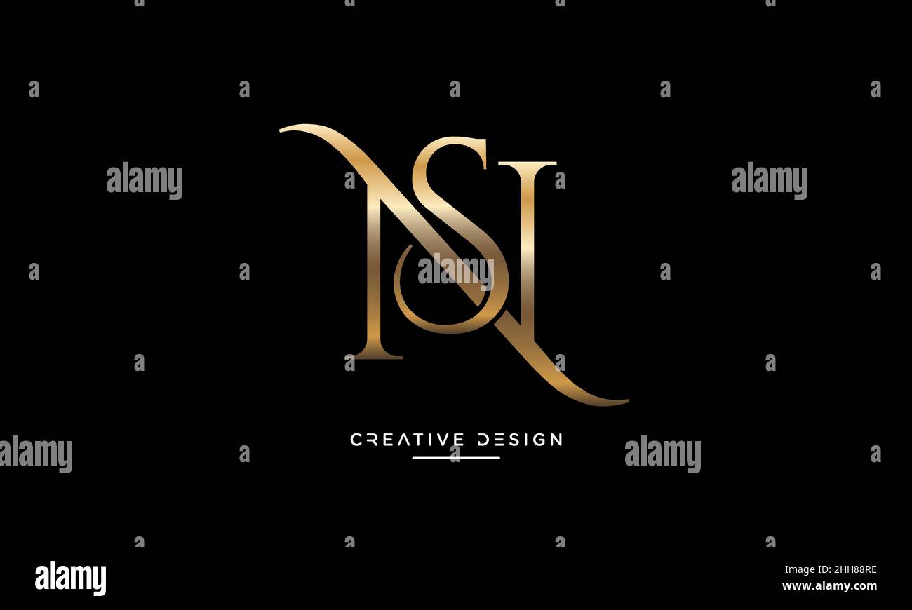 Abstract Letters NS, SN Logo Emblem Monogram Vector Template Stock ...