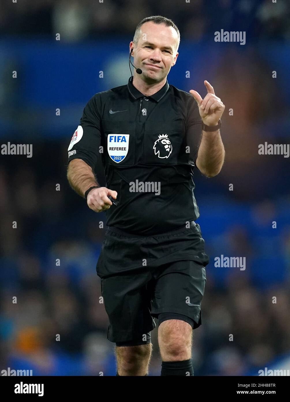 Referee Paul Tierney during the Premier League match at Stamford Bridge ...