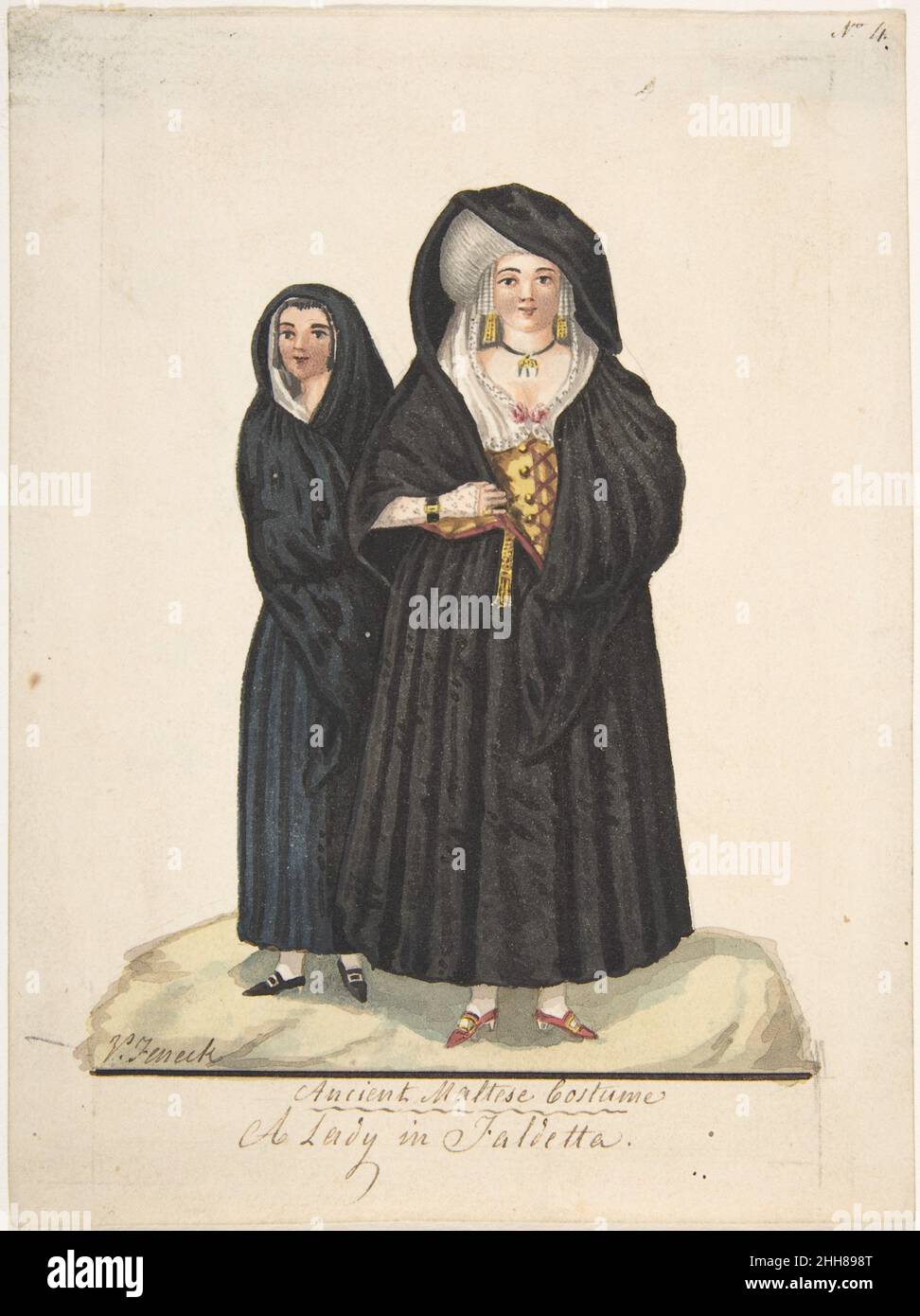 Ancient Maltese Costume, A Lady in a Faldetta 19th century Vincenzo ...