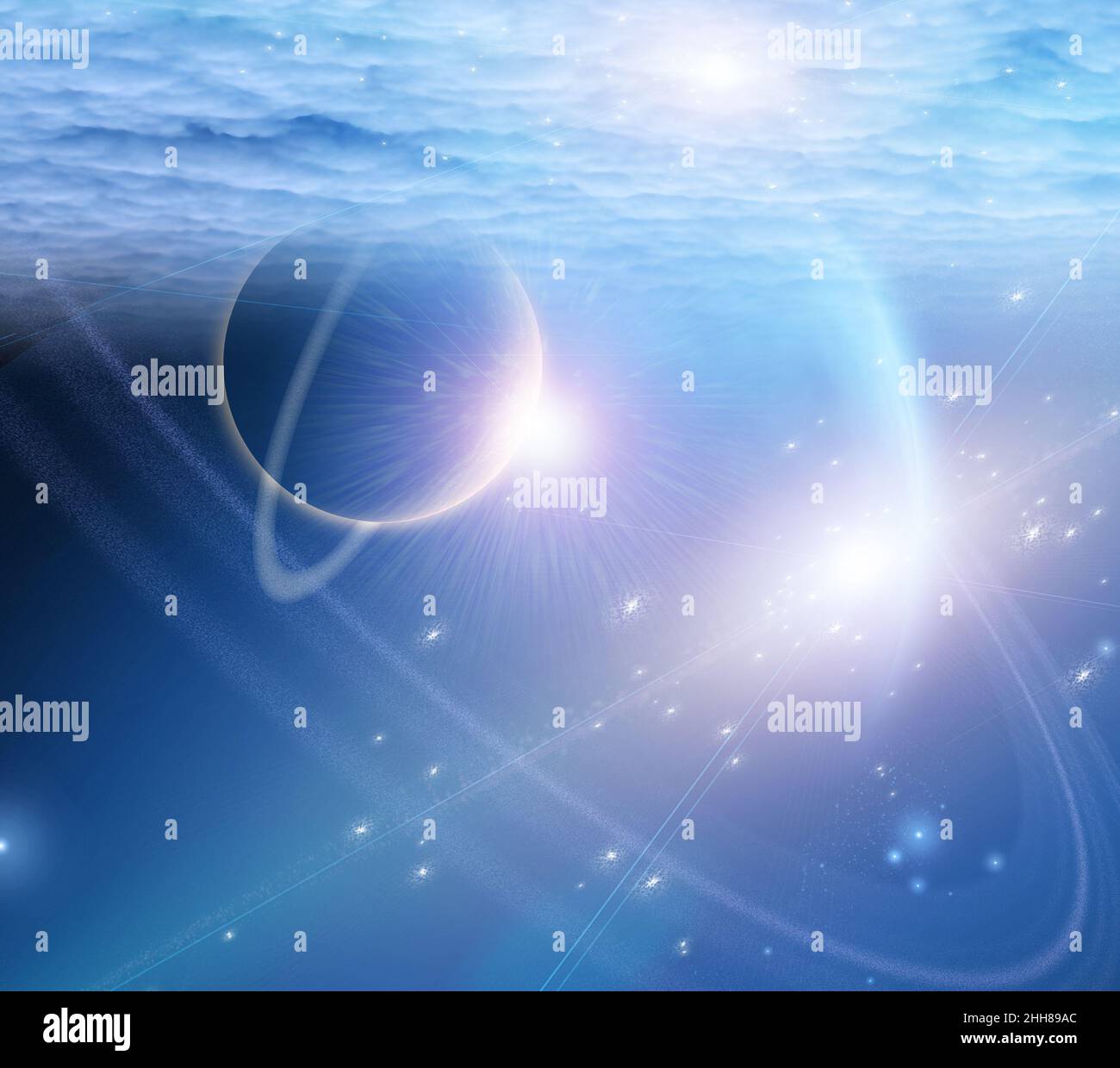 Atmosphere and planets. 3D rendering Stock Photo - Alamy