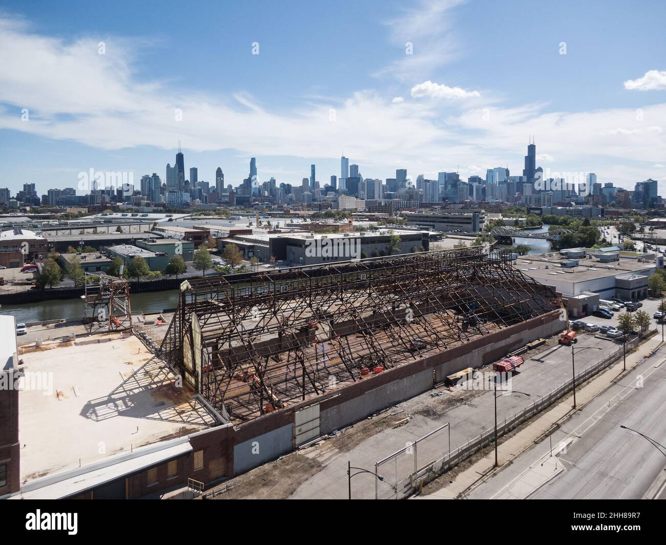Aerial view of the Morton Salt facility under construction Stock Photo ...