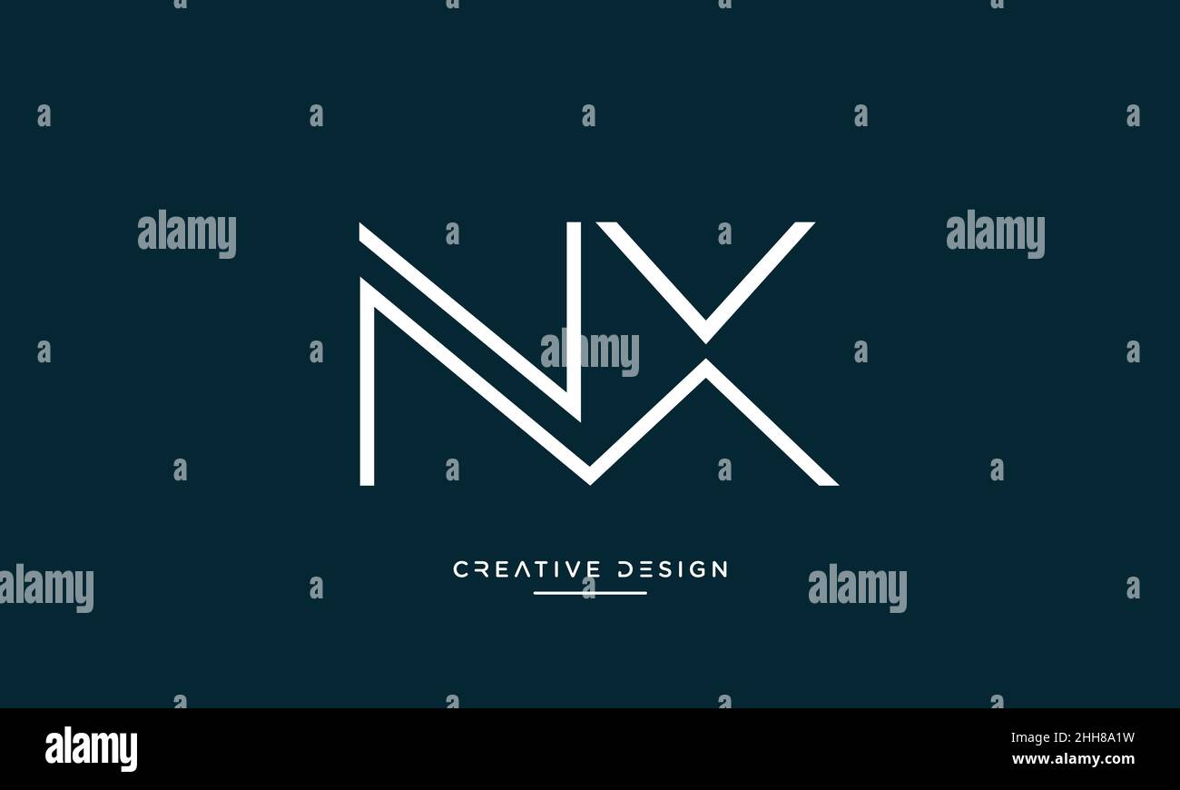 NX, XN Alphabet Letters Abstract logo Vector Template Stock Vector ...