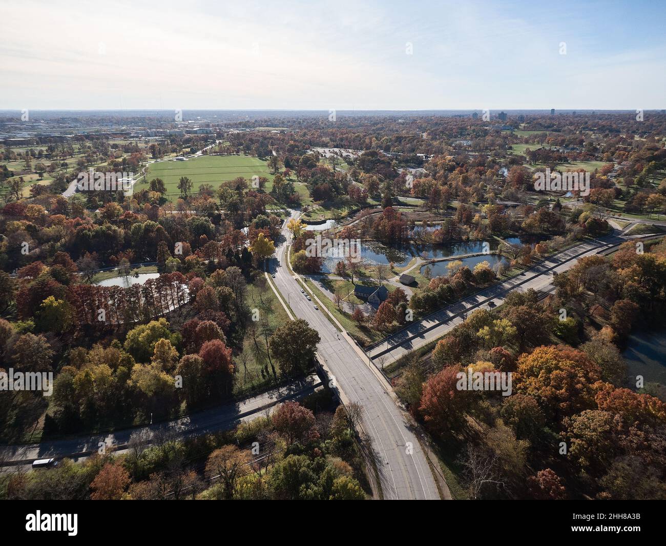Aerial view of Forest Park Stock Photo - Alamy