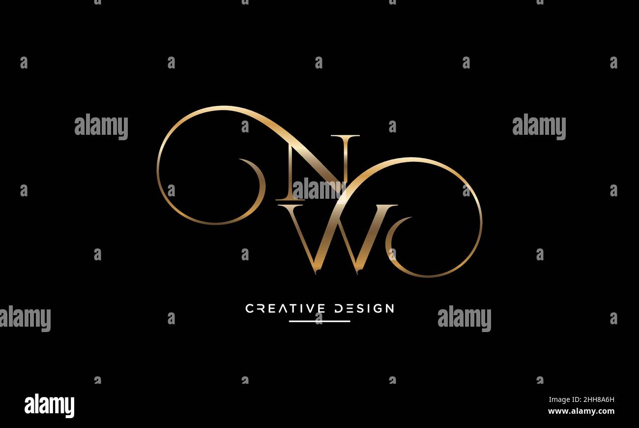 NW, WN Alphabet Letters Abstract logo Emblem Monogram Stock Vector ...