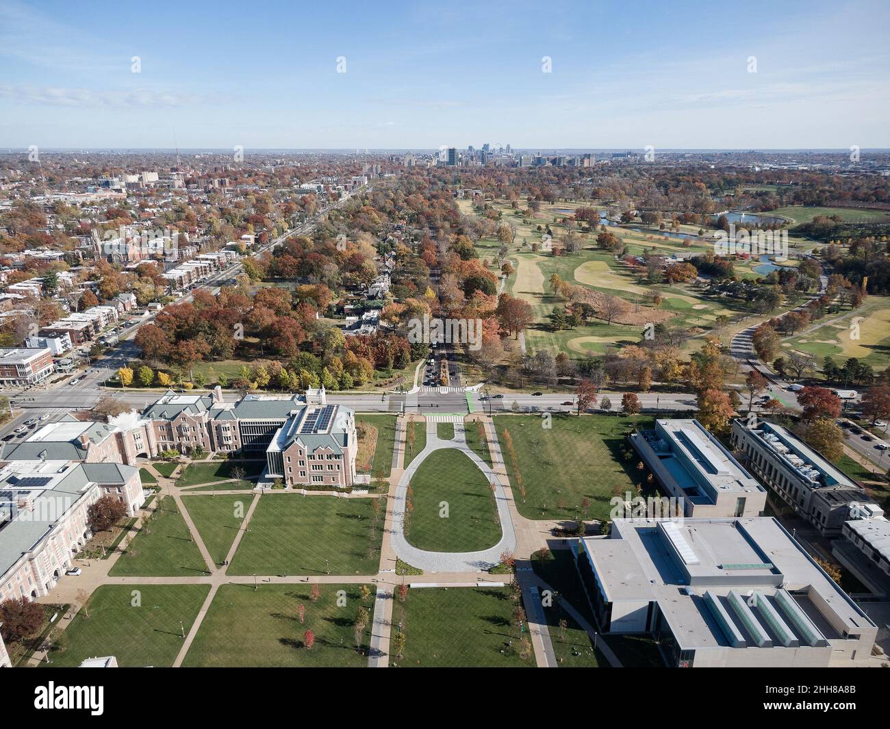 Aerial view of Washington University in St. Louis campus Stock Photo ...