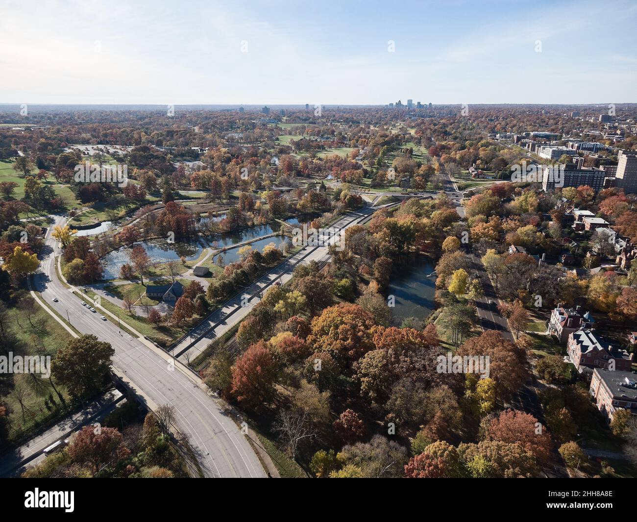 Aerial view of Forest Park Stock Photo - Alamy
