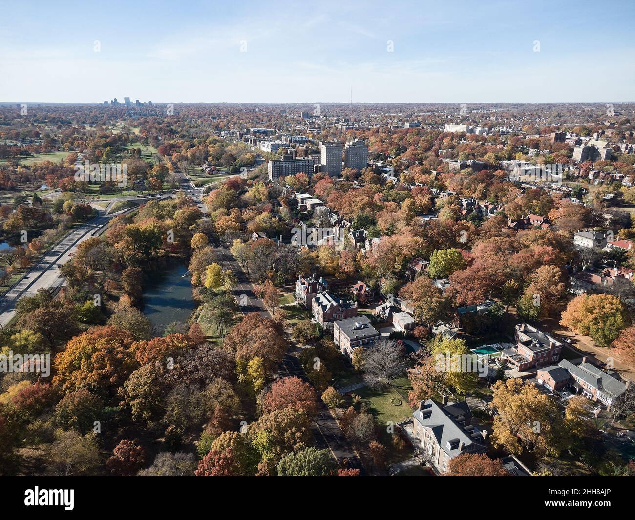 Aerial view of Forest Park Stock Photo - Alamy