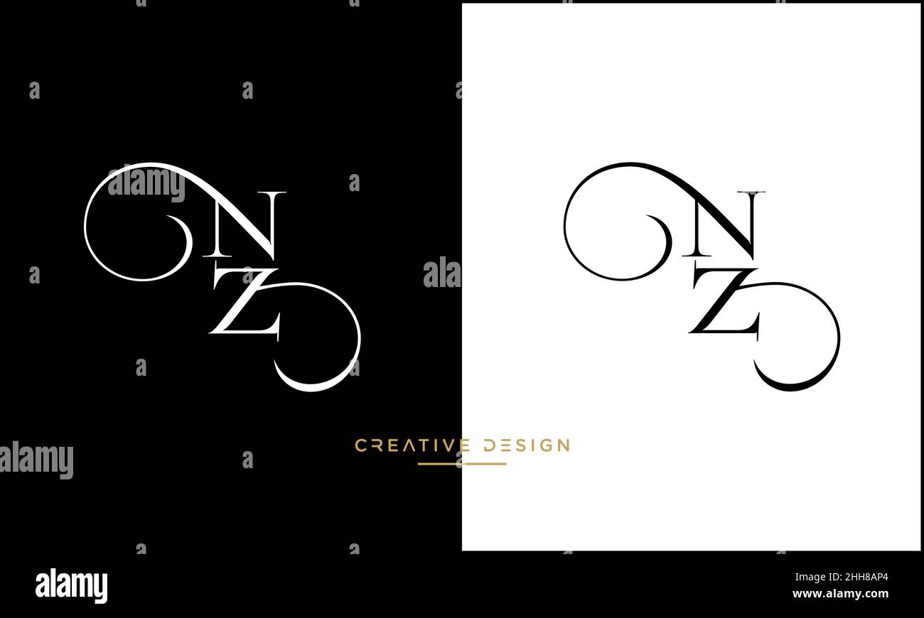 NZ, ZN Alphabet Letters Abstract Logo Vector Template Stock Vector Image & Art - Alamy