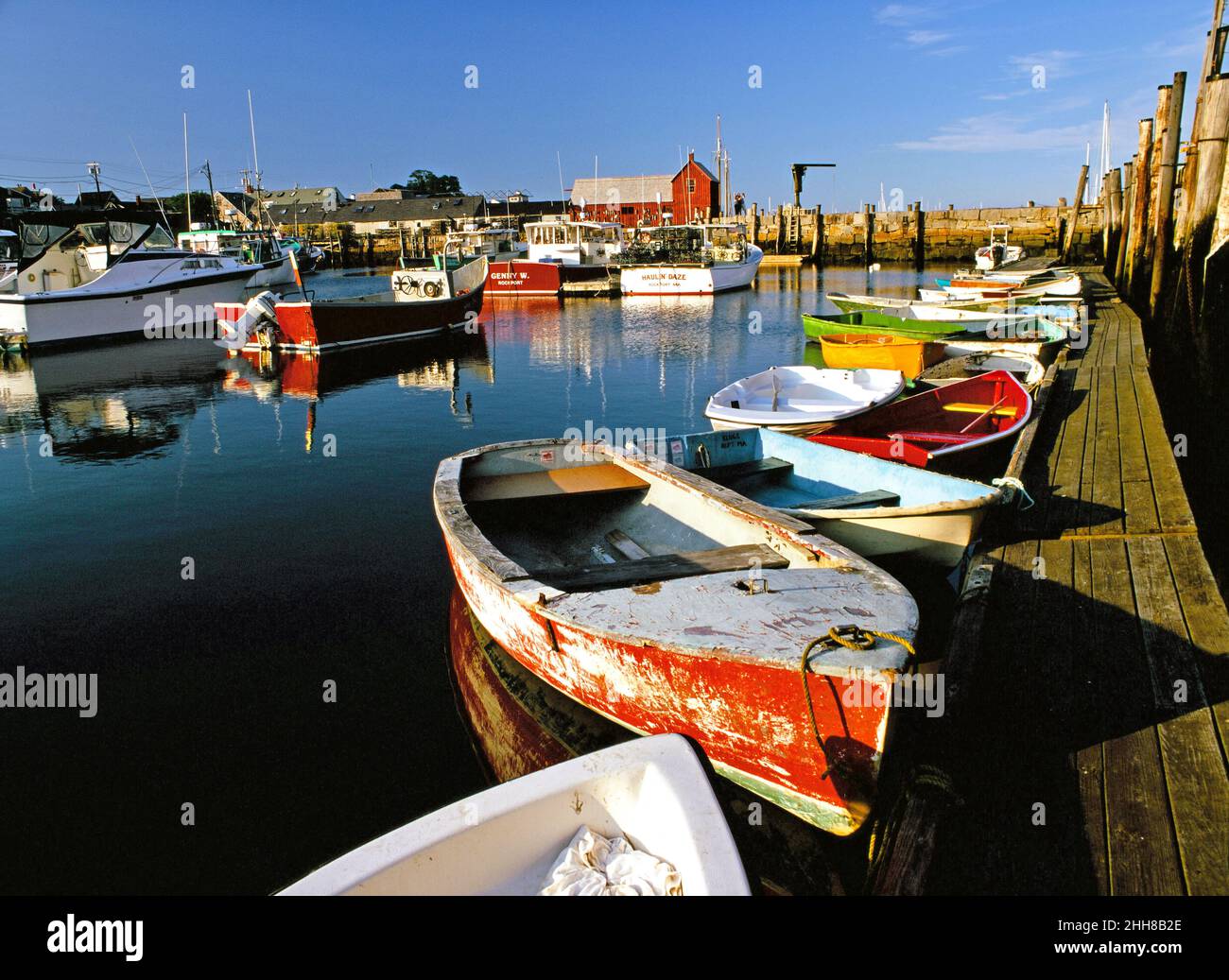 Weathered fishing boat docked in hi-res stock photography and images ...