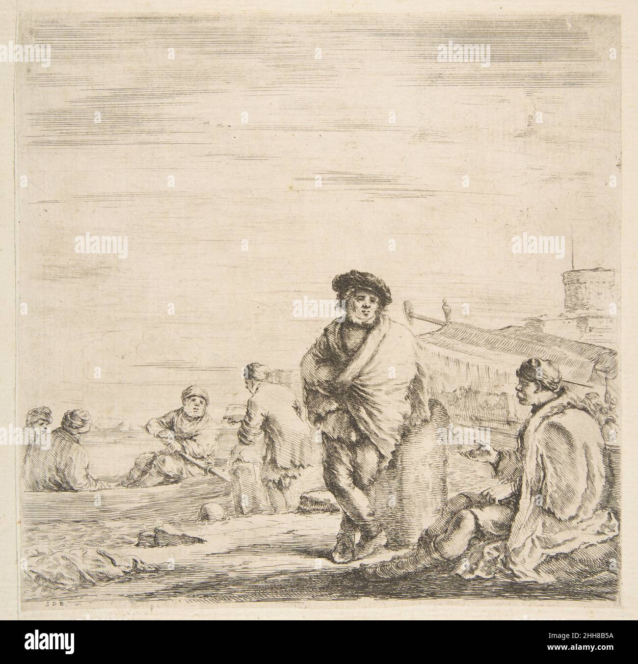 A standing sailor talking to a seated Levantine ca. 1660 Stefano della ...