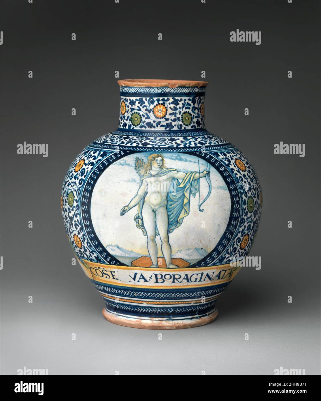 Pharmacy jar with the Apollo Belvedere and King David ca. 1545–50 ...