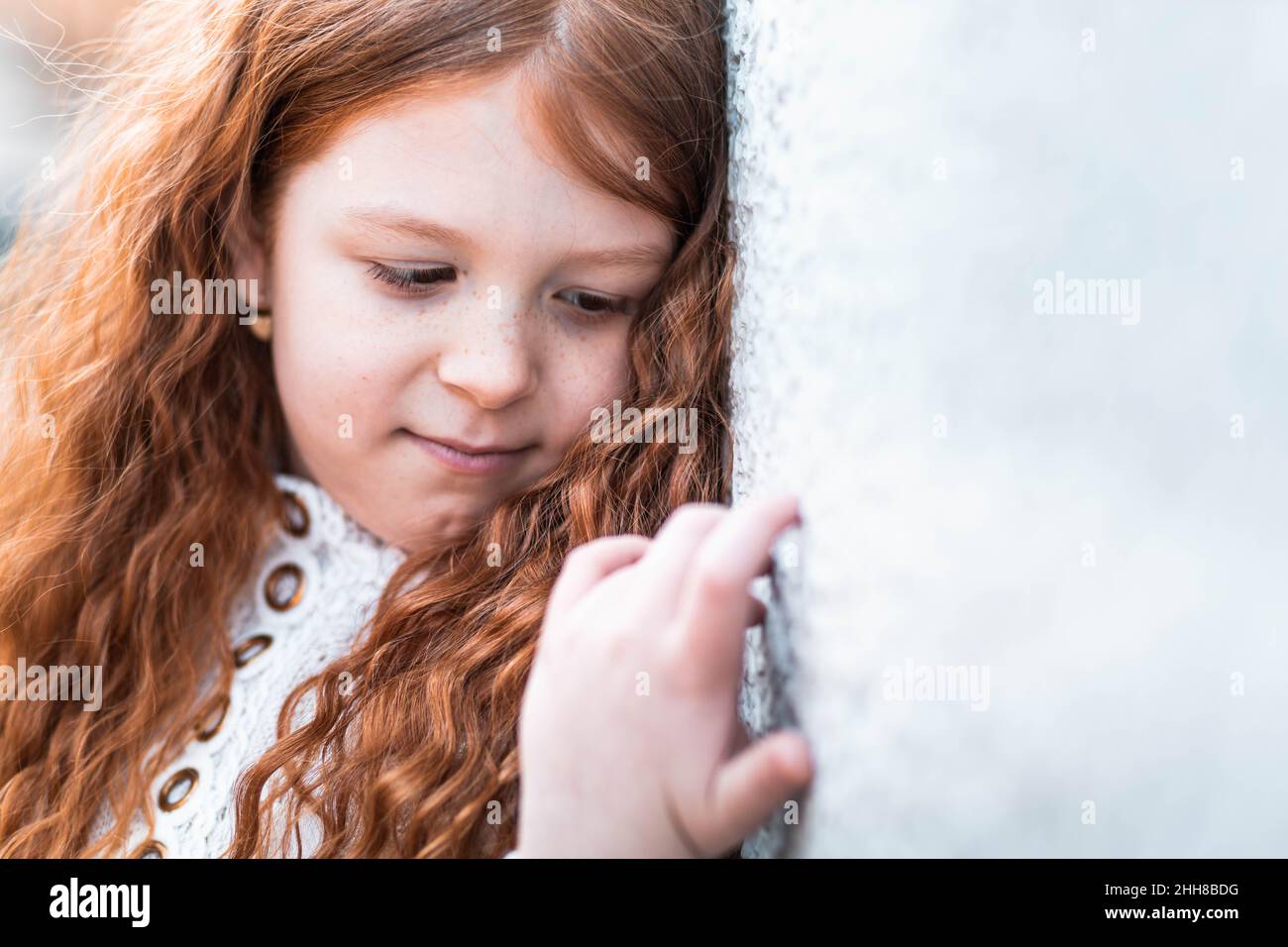 Close-up portrait of a cute, little, ginger girl Stock Photo - Alamy