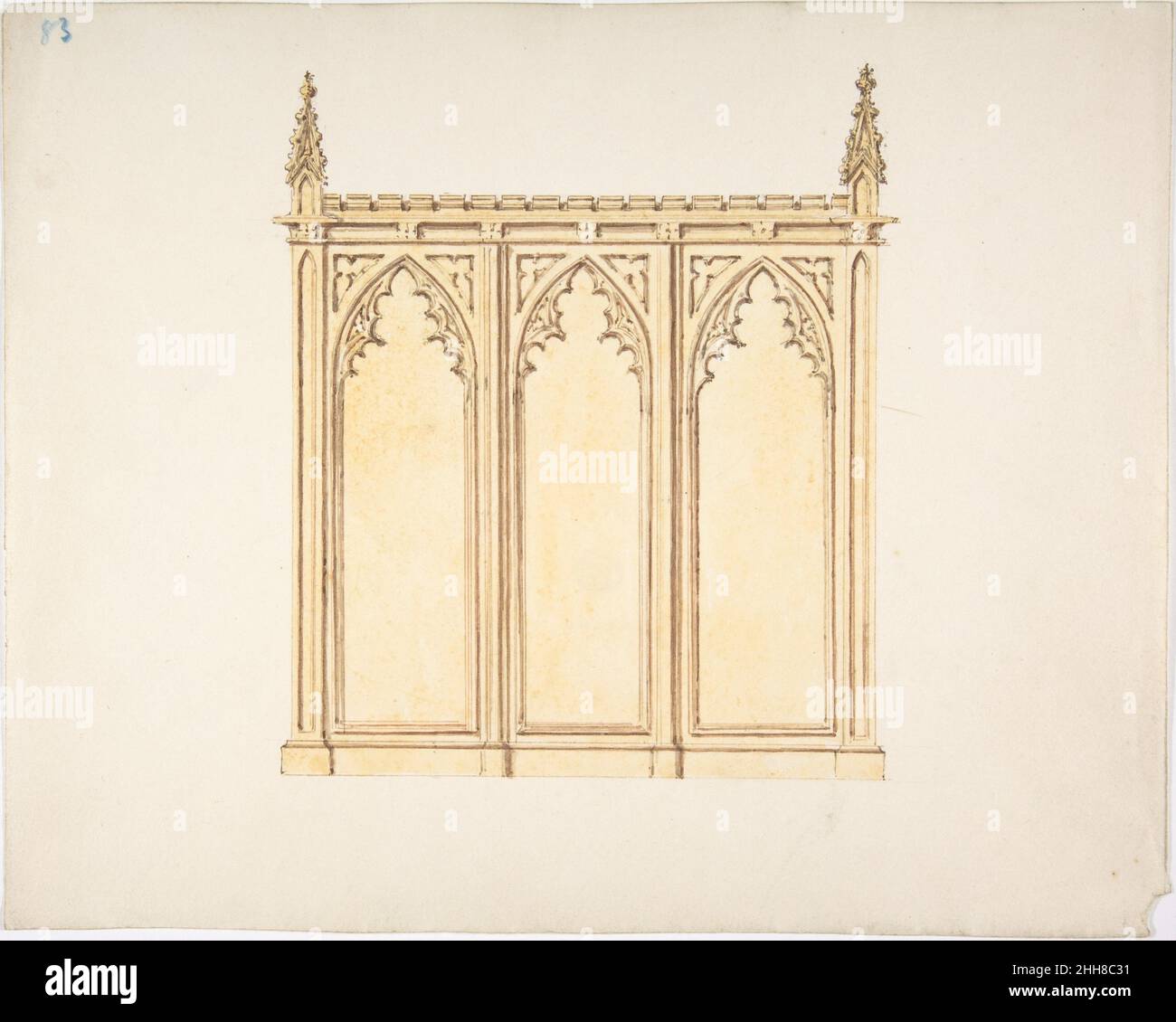 Design for a Gothic Paneling early 19th century Anonymous, British ...