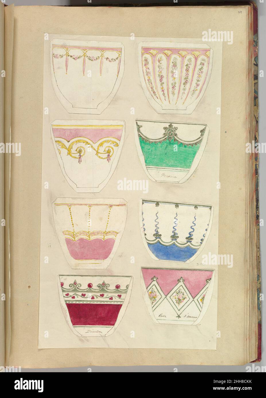 Eight Designs for Decorated Cups 1845–55 Alfred Henry Forrester [Alfred ...