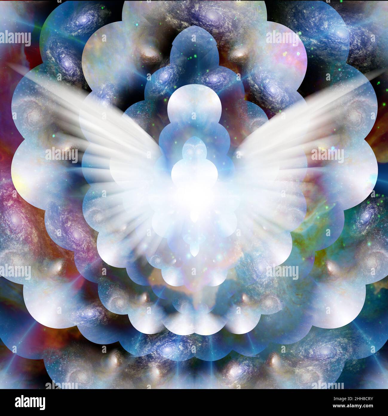 Spiritual silhouette in the Space. 3D rendering Stock Photo - Alamy