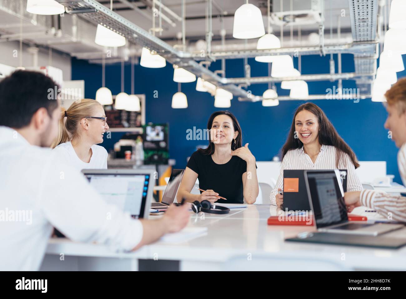 Business associates talking in hi-res stock photography and images - Alamy