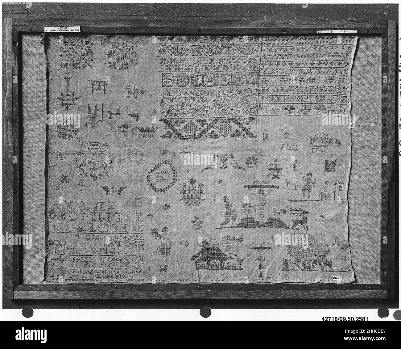 Sampler 1740 German. Sampler 217242 Stock Photo - Alamy