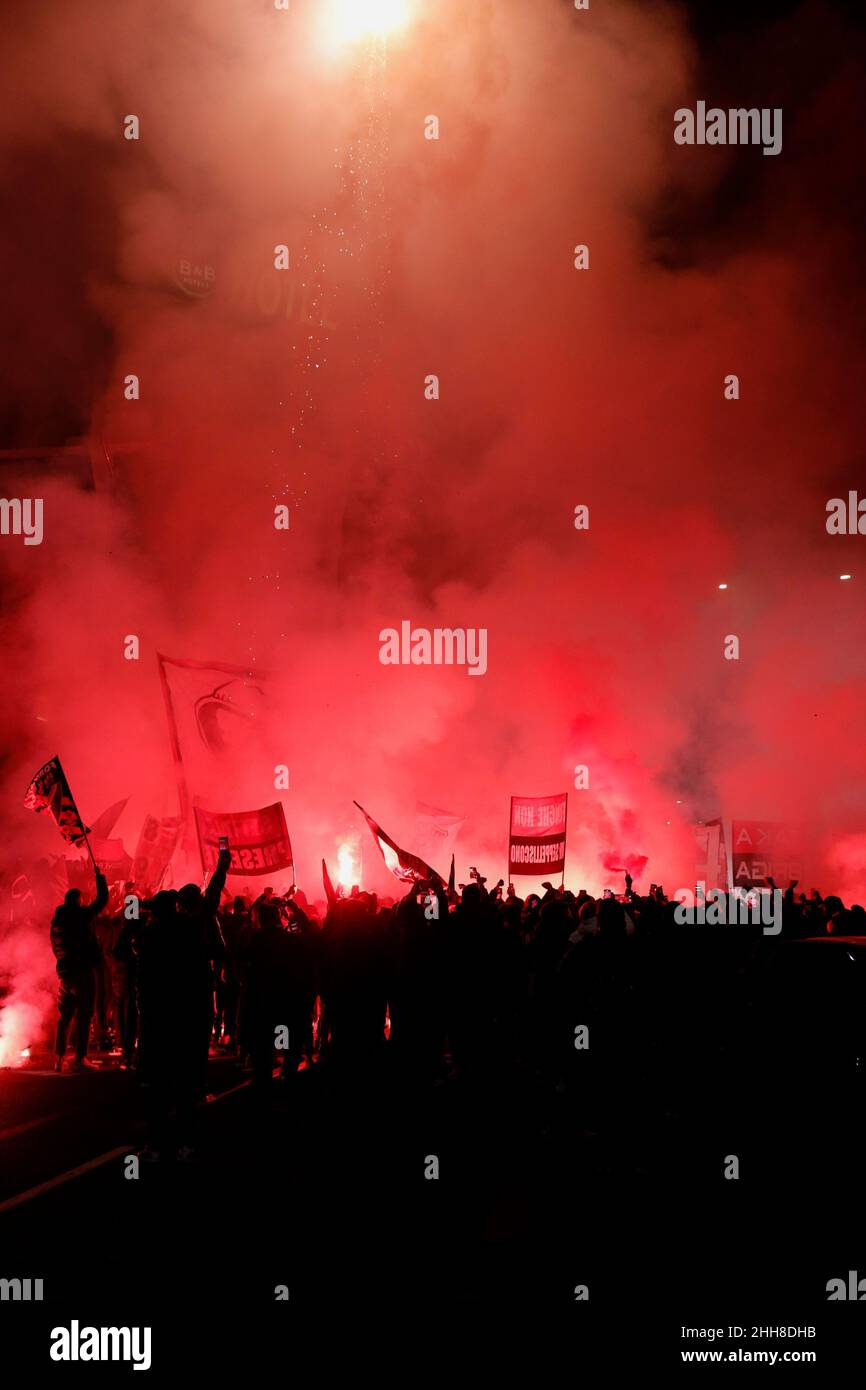 San Siro stadium, Milan, Italy, January 23, 2022, AC Milan Curva Sud ...