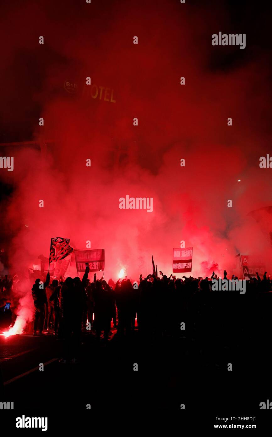 San Siro stadium, Milan, Italy, January 23, 2022, AC Milan Curva Sud ...