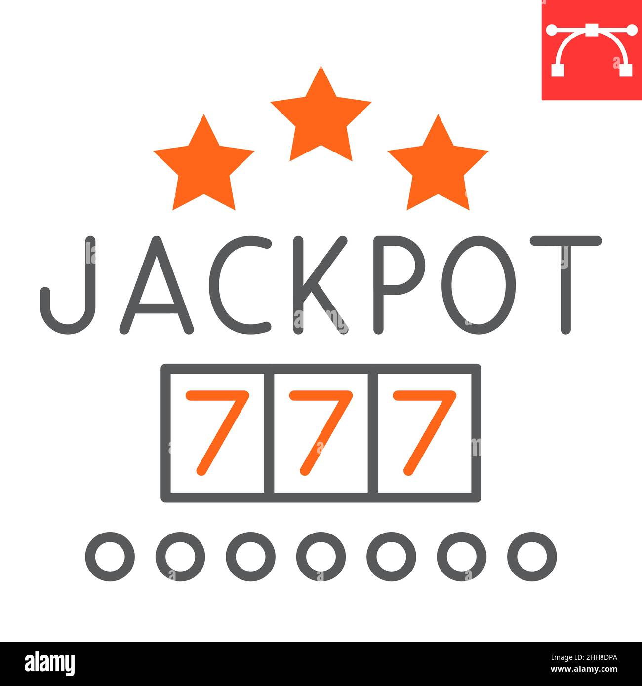 Jackpot line icon, winner and casino, jackpot vector icon, vector ...