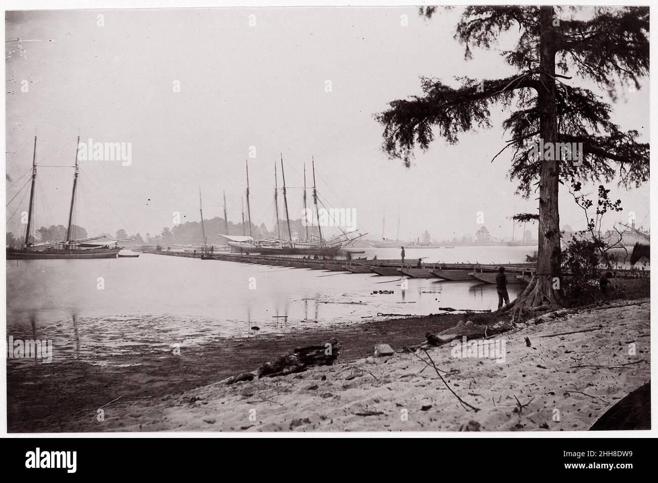 Pontoon Bridge, James River 1864 Andrew Joseph Russell American ...