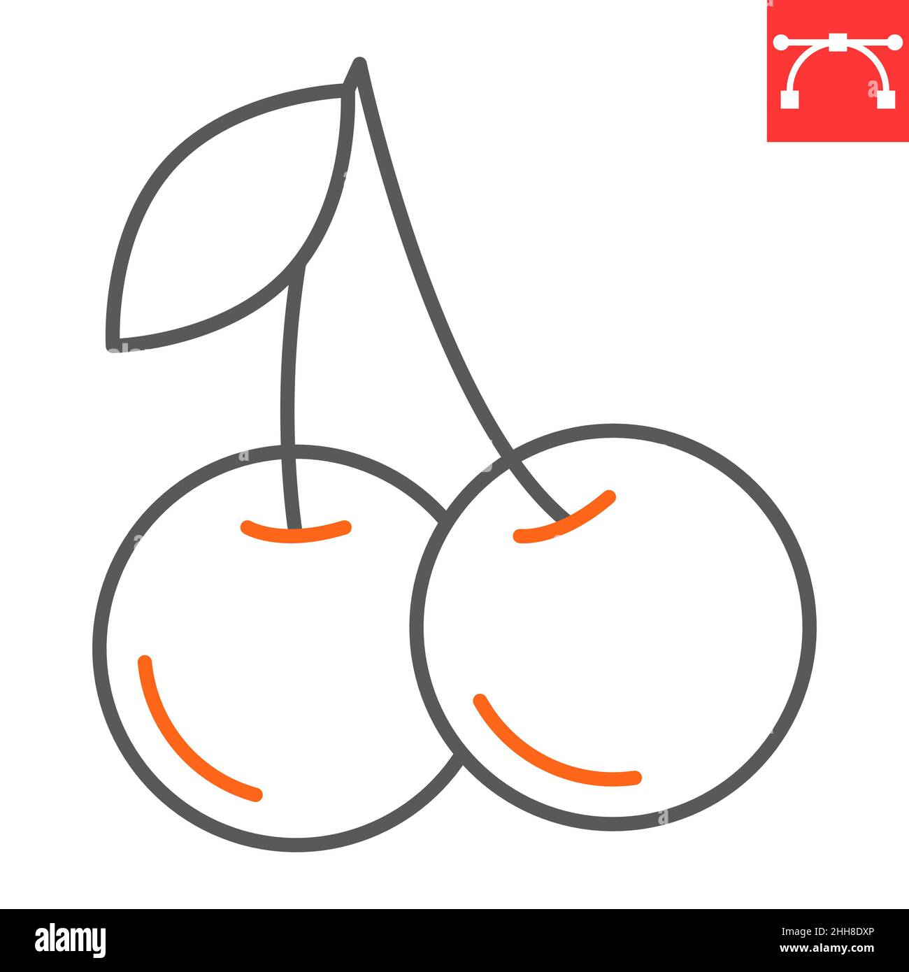 Cherry line icon, nature and fruit, cherry vector icon, vector graphics ...