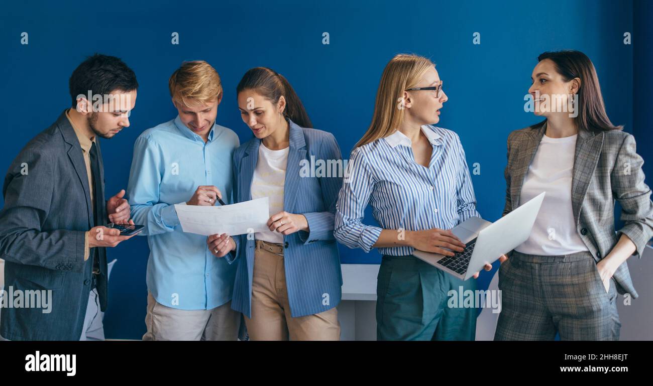 Young people are involved in collaborative business activities Stock ...