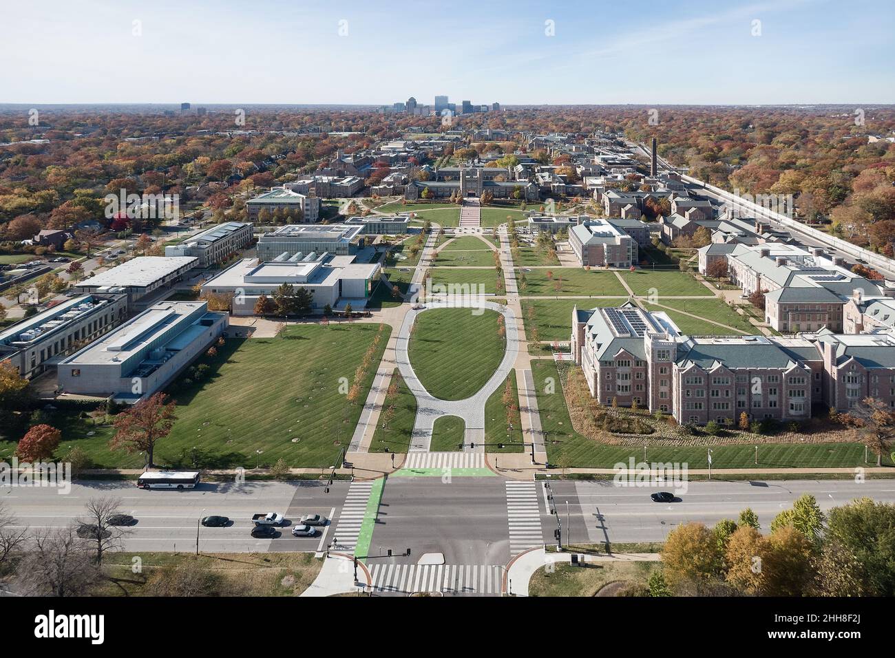 Aerial view of Washington University in St. Louis campus Stock Photo ...