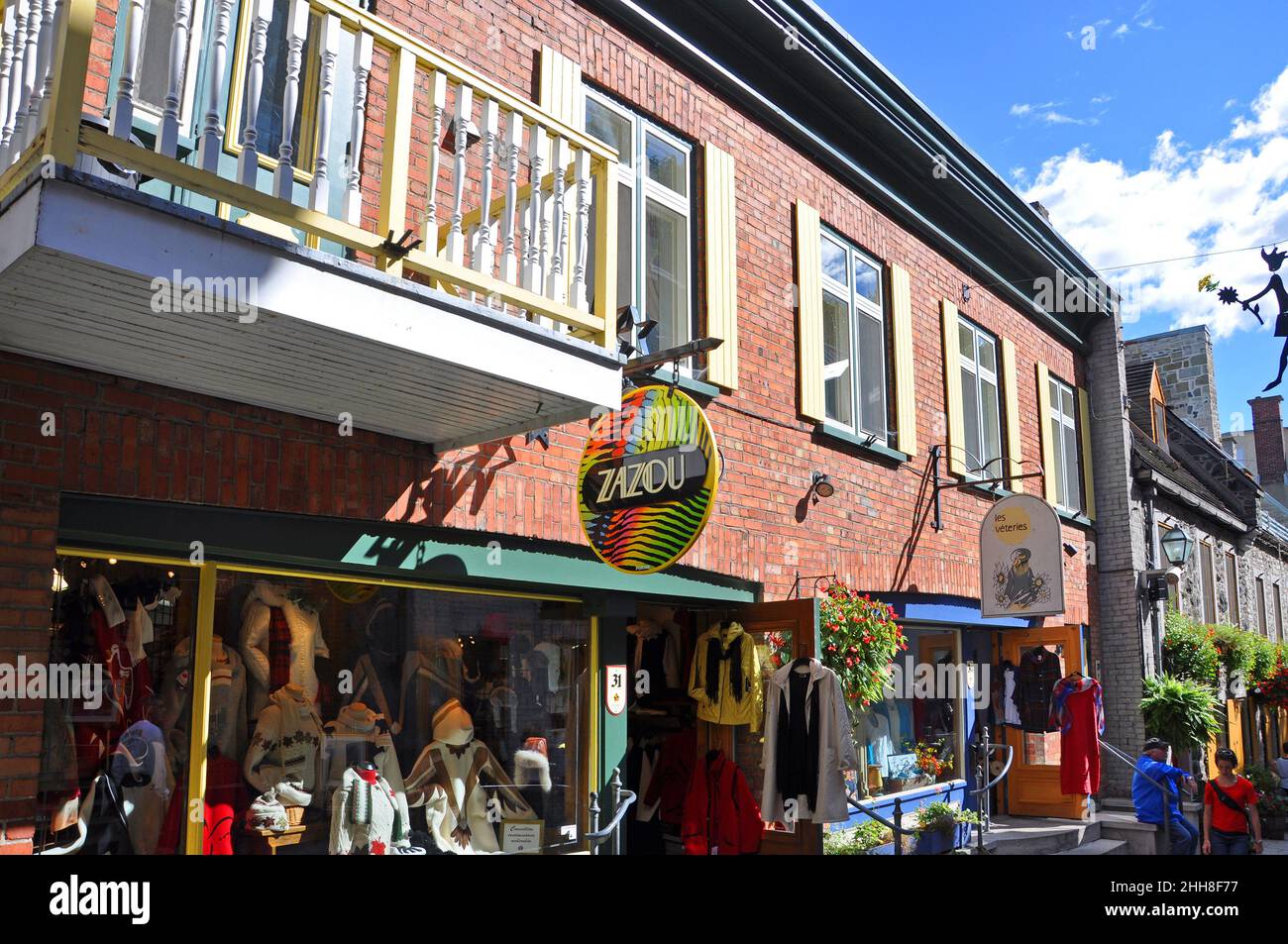 Historic French style commercial building on Rue du Petit Champlain ...