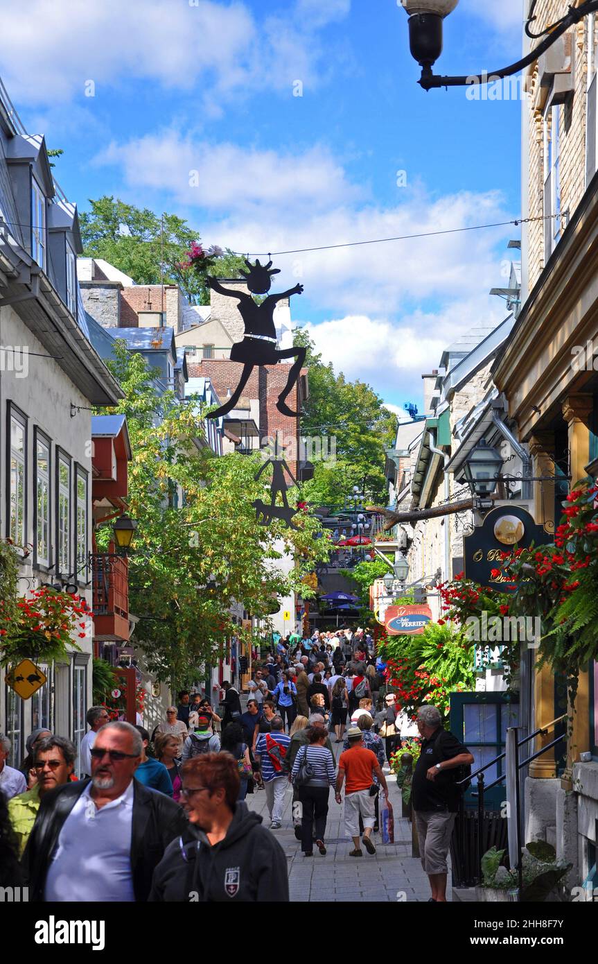 Historic French style commercial building on Rue du Petit Champlain ...