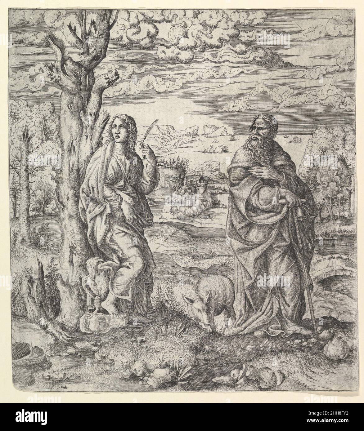 Saint John and Anthony in a Landscape ca. 1544-45 Master IQV Master I ...