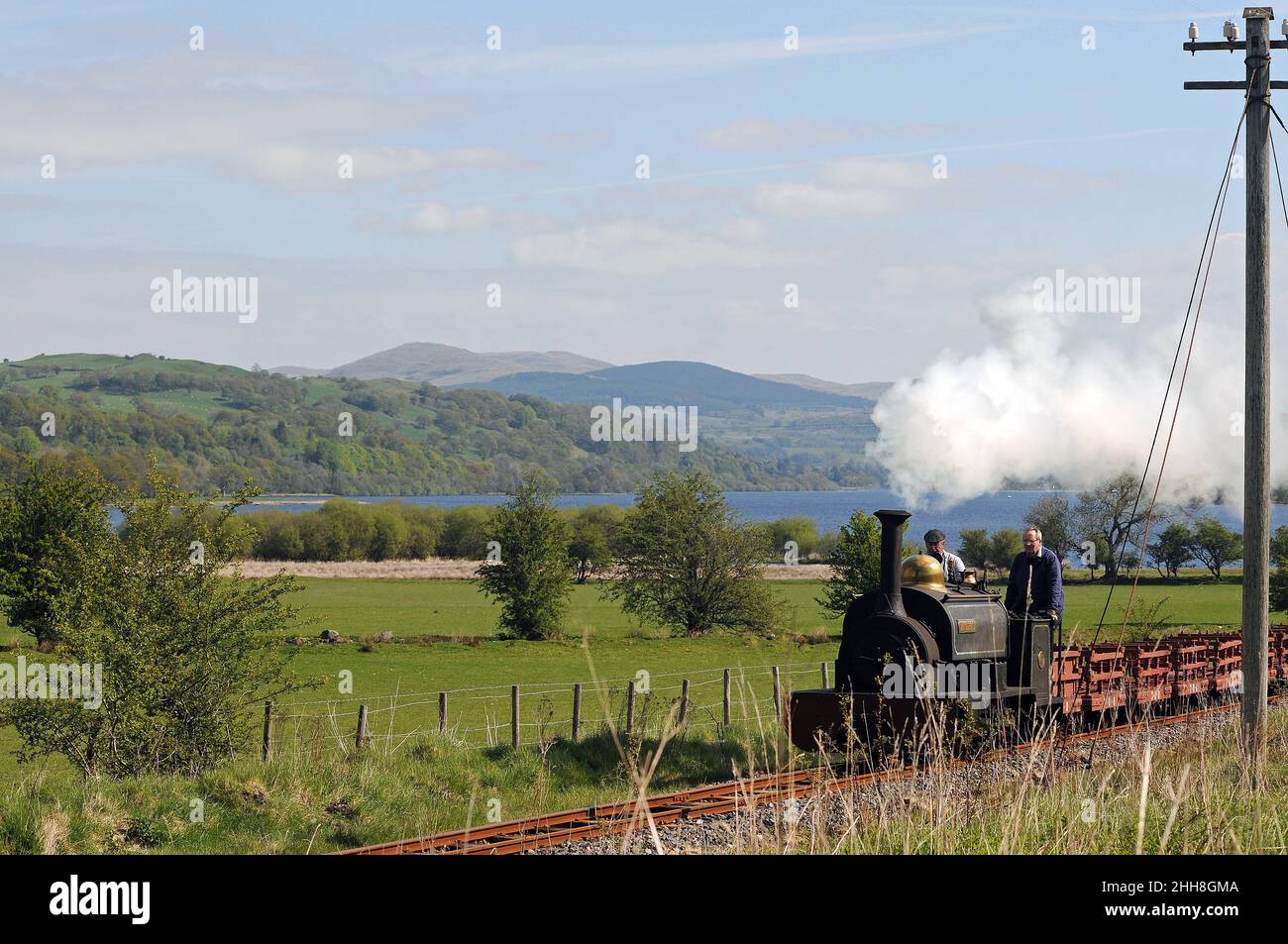 "Winifred" north of Llanuwchllyn with a train of slate wagons Stock ...
